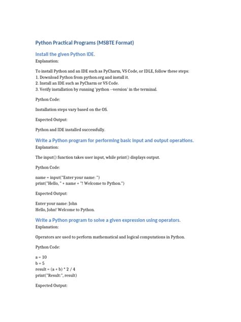 Python Practicals Complete Pdf Control Flow Computer Program
