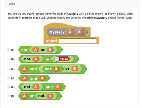 solved if the output from mystery is false which can you