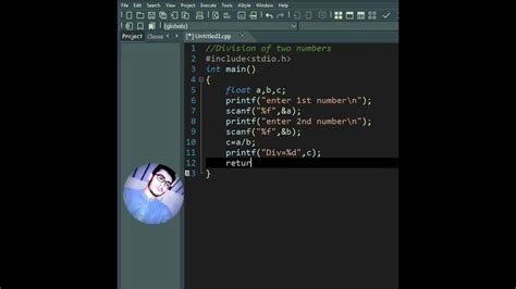 C Programming Division Of Two Numbers Coding With Sohail Youtube