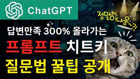 챗gpt 답변 퀄리티를 300 향상시켜줄 마법의 프롬프트 딱 이렇게 질문 하시면 됩니다 프롬프트 엔지니어링 기초 왕초보가 질문하는 만능 꿀팁 Youtube