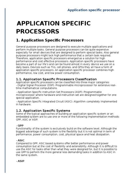 application specific processors pdf digital signal processor multi core processor