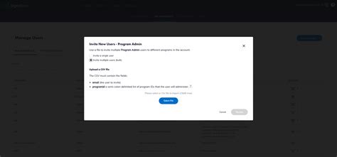 how do i invite program admins in bulk message support resource portal