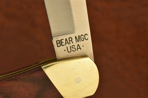 Bear And Son Mgc Made In Usa Hunter Smooth Wood Jumbo Lockback Knife Nice