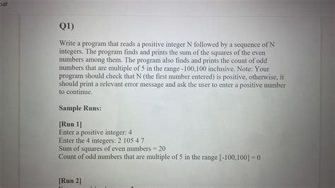 Solved Write A Program That Reads A Positive Integer N