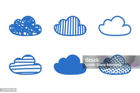 낙서 구름 스케치 그림입니다 손으로 그린 귀여운 블루 구름 낙서 낙서 어린이 그린 스타일입니다 벡터 일러스트 레이 션 0명에 대한 스톡 벡터 아트 및 기타 이미지 Istock