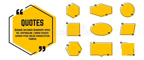 Quote Text Box Quote Box Frame With Blank Space For Text Set Of Quotation Bubbles Stock