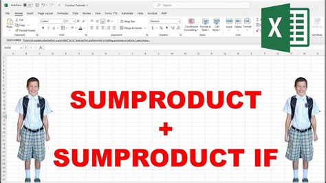 Excel Sumproduct Function Youtube