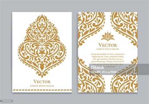 골드와 화이트 빈티지 인사말 카드 디자인입니다 고급 벡터 장식 템플릿입니다 초대장 전단지 메뉴 브로셔 엽서 배경 배경 화면 장식 포장 또는 원하는 아이디어에 좋습니다