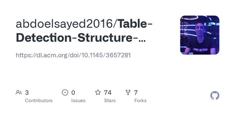 Github Abdoelsayed2016table Detection Structure Recognition Doi101145