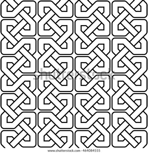 Interlocking Geometric Pattern Seamless Background Tile Stock Vector