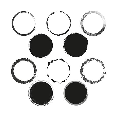 Premium Vector Assorted Circular Brush Strokes Set Variety Of Circle Borders Abstract Round Shapes