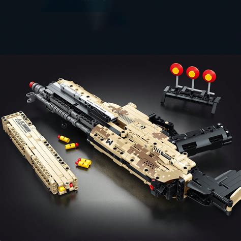 1126pcs Cool Assault Rifle Building Blocks That Can Shoot Foam Soft Bullets Low Difficulty Diy