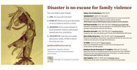 Responding To An Emergency Gender Disaster Australia