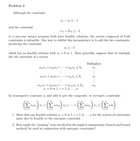 Problem 2 Although The Constraint 21 22