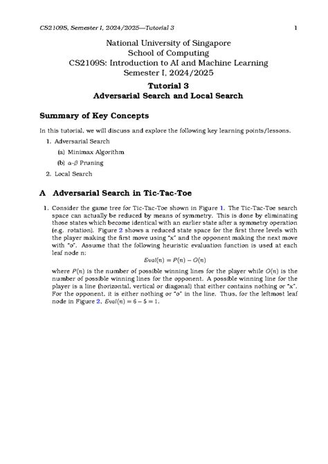 Tutorial Solution NIL National University Of Singapore Babe Of Computing CS S Studocu