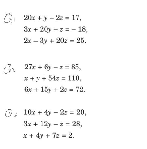Solved Solve The Following System Of Equations Using The Chegg
