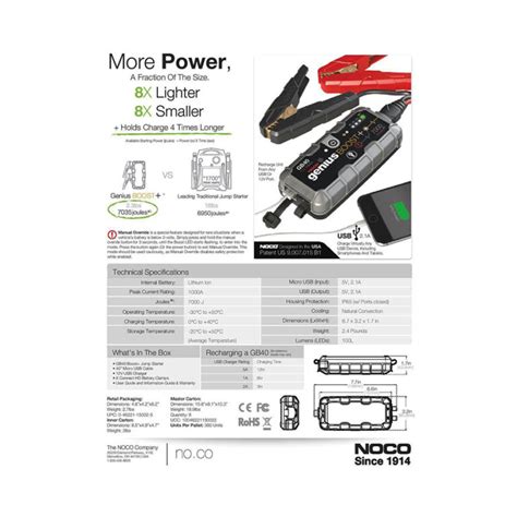 Noco Genius Gb Boost Plus A V Ultrasafe Lithium Jump Starter Autostyle Motorsport
