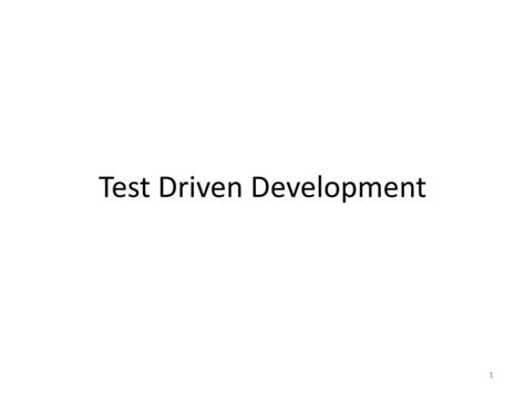 Test Driven Development Pptx Web Development Internet