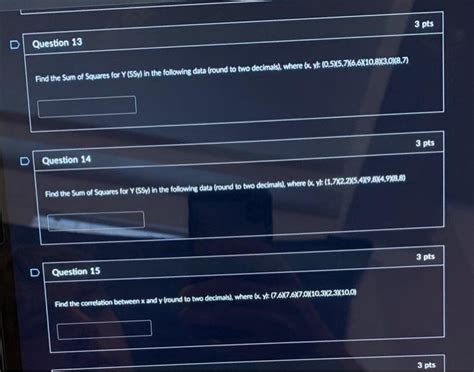 Solved Find The Sum Of Products Spxy In The Following Data