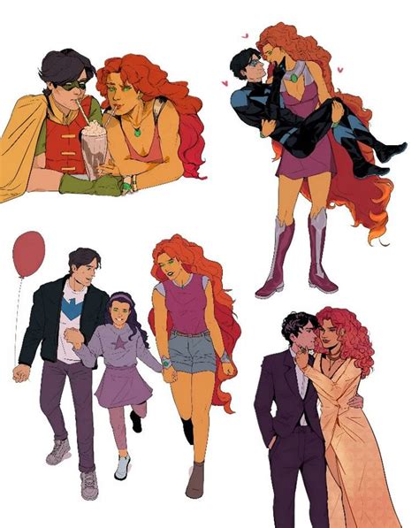 Nightwing And Starfire Nightwing And Starfire Teen Titans Fanart