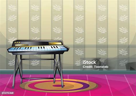 별도의 레이어가 있는 만화 벡터 일러스트 인테리어 뮤직룸 0명에 대한 스톡 벡터 아트 및 기타 이미지 0명 2차 도형 가구 Istock