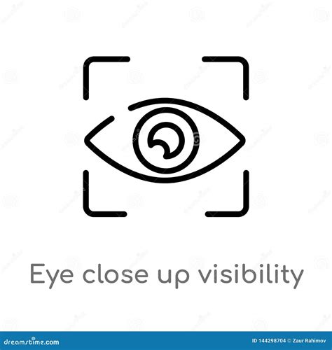 Outline Eye Close Up Visibility Button Vector Icon Isolated Black Simple Line Element
