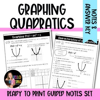 Graphing Quadratics Guided Notes By Hello Algebra TPT