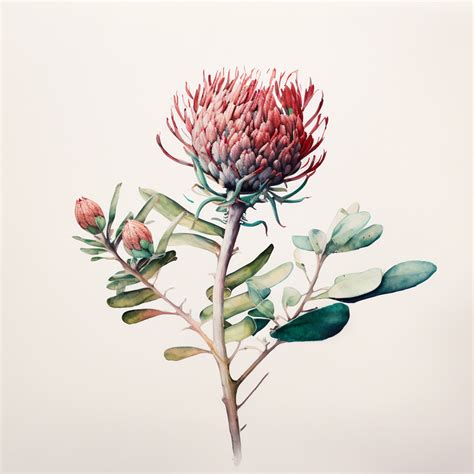 Australian Native Waratah Flower Digital Watercolour Print Etsy