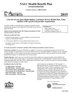 Nalc Health Benefit Plan