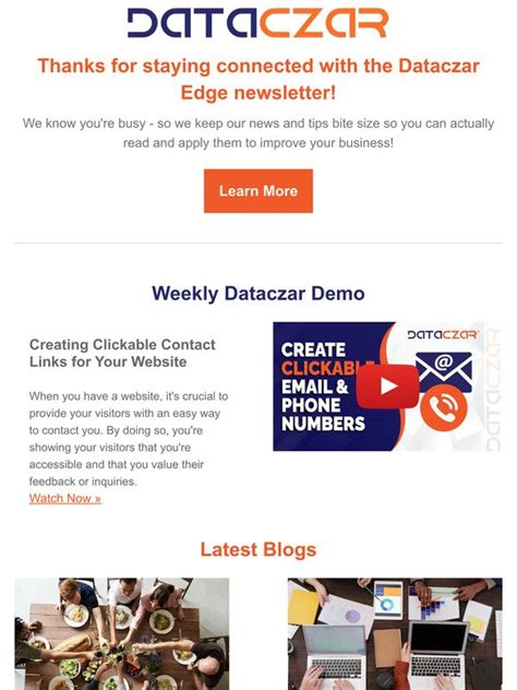 dataczar creating clickable contact links for your website milled