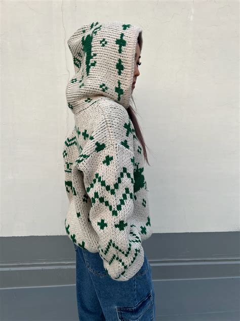 실버레인 노르딕 니트 후드집업2color 위시버킷