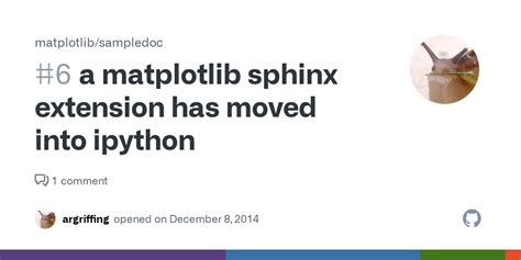 a matplotlib sphinx extension has moved into ipython · issue 6