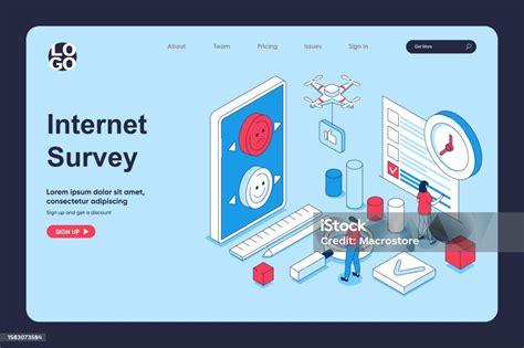 랜딩 페이지 템플릿에 대한 3d 등각 투영 디자인의 인터넷 설문 조사 개념입니다 설문지 형식으로 고객 피드백에 응답하고 제공하는 사람들 확인란 목록에 표시 웹용 벡터 그림