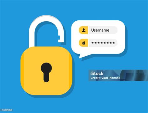 Login Form Page With Lock And Password Authentication Concept Login And Password Form Page With