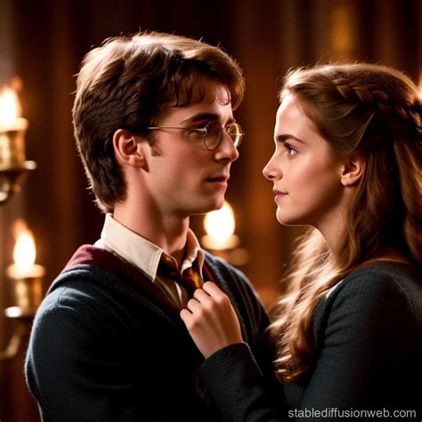 Hermione Granger And Harry Potter Hugging And Kissing Prompts Stable