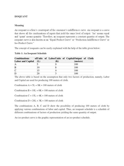 Chapter Iso Quant Curves Pdf Labour Economics Production And Chapter Iso Quant Curves Pdf Labour Economics Production And
