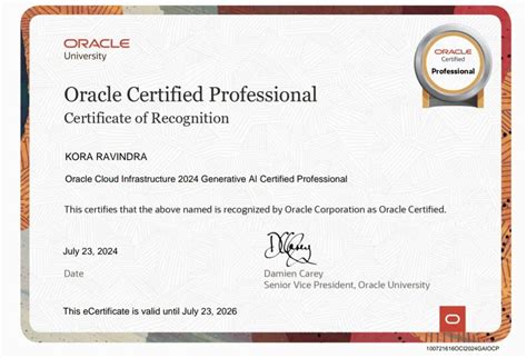 Ravindra Kora On Linkedin Oracle Generativeai Machinelearning Oraclecertified Oci Rag…