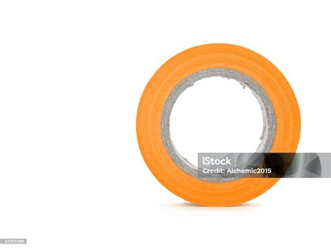스티커 오랑주 보호 절연 테이프 코일 흰색 배경에 분리된 접착 테이프에 대한 스톡 사진 및 기타 이미지 접착 테이프 폴리 염화 비닐 고무 Istock