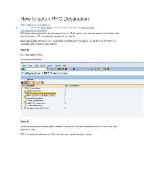 How To Setup Rfc Destination Pdf Hypertext Transfer Protocol