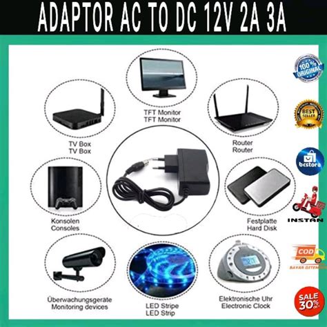 Jual Power Supply Adaptor AC To DC 12Volt 2A 3A Power Supply Untuk Audio Lampu Strip Peralatan