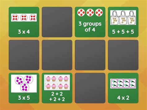 Multiplication Equal Groups Matching Pairs