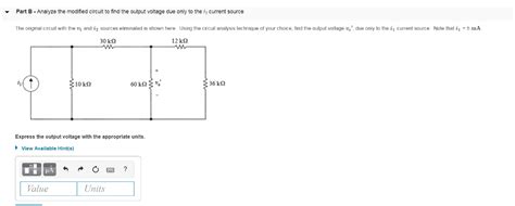 Solved Part B Analyze The Modified Circuit To Find The