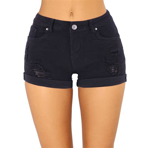 Idall Jean Shorts Workout Shorts Women Denim Shorts Low Rise Ripped