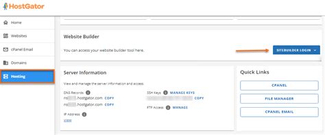 hostgator website builder getting started