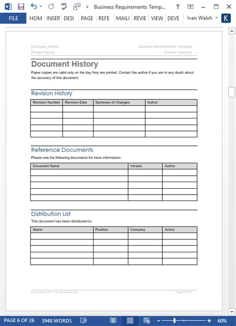 Requirements Management Excel Template