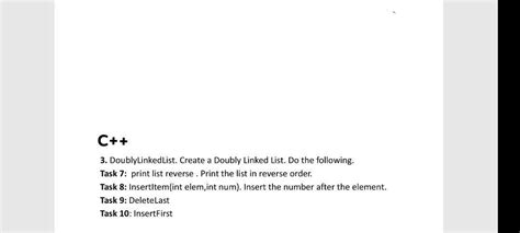Solved C 3 Doublylinkedlist Create A Doubly Linked List