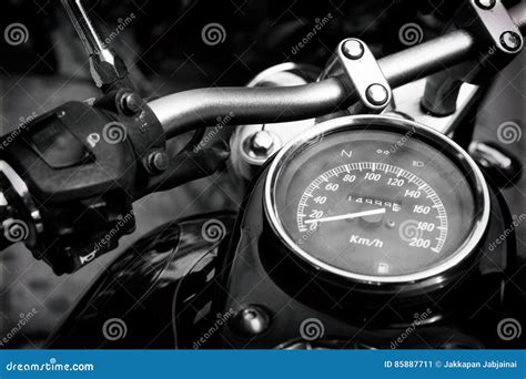 Speedometer Gauges Of Classic Motorcycle Stock Image Image Of Grain