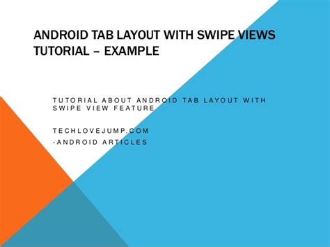 Android Tab Layout With Swipe Views