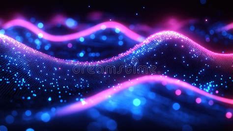 Futuristic Abstract Illustration Shows Vibrant Glowing Blue Pink