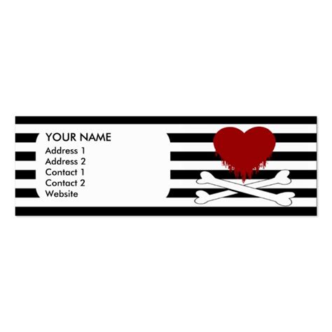Emo Heart And Crossbones Business Card Template